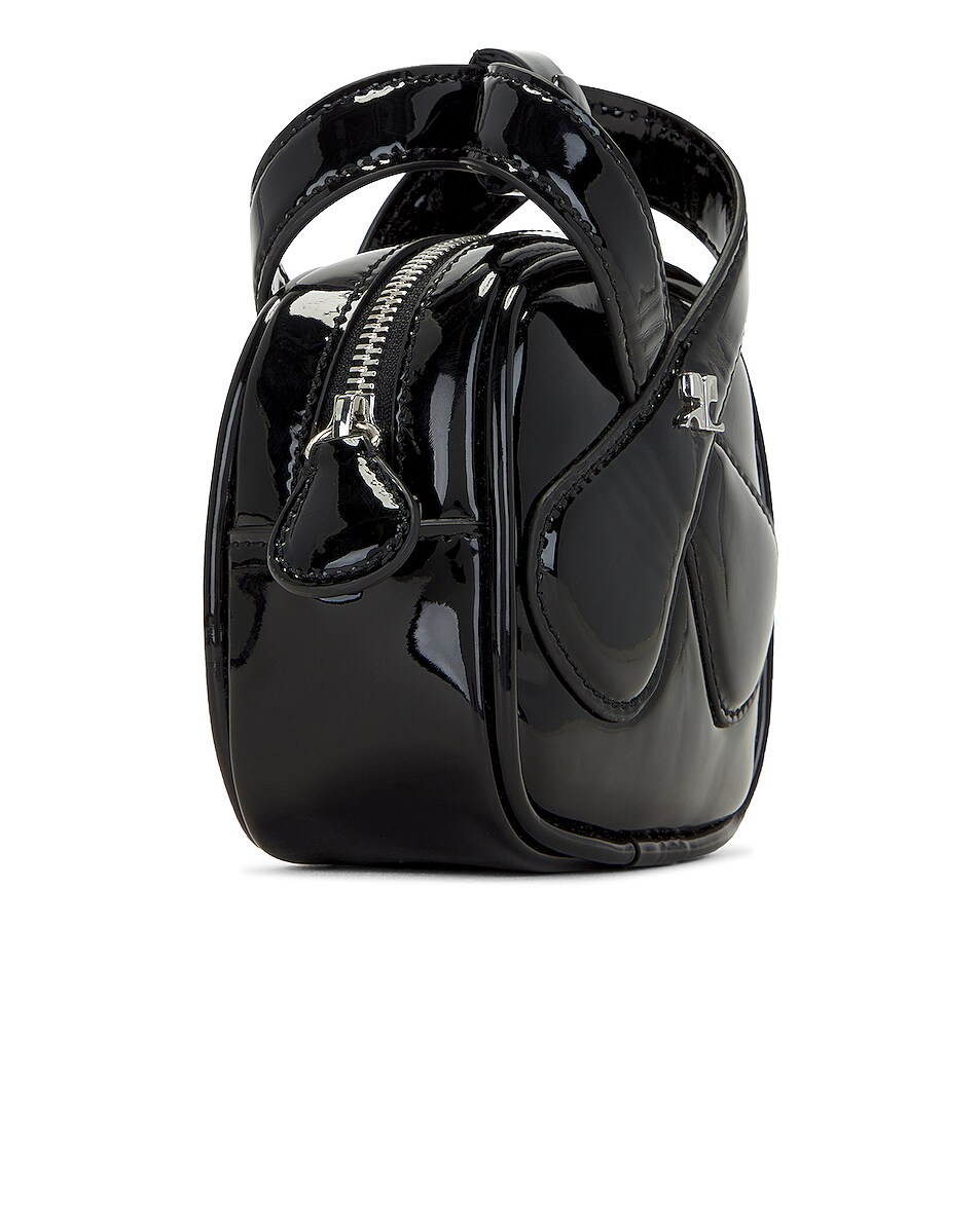 Courreges Mini Loop Varnished Bag in Black | FWRD