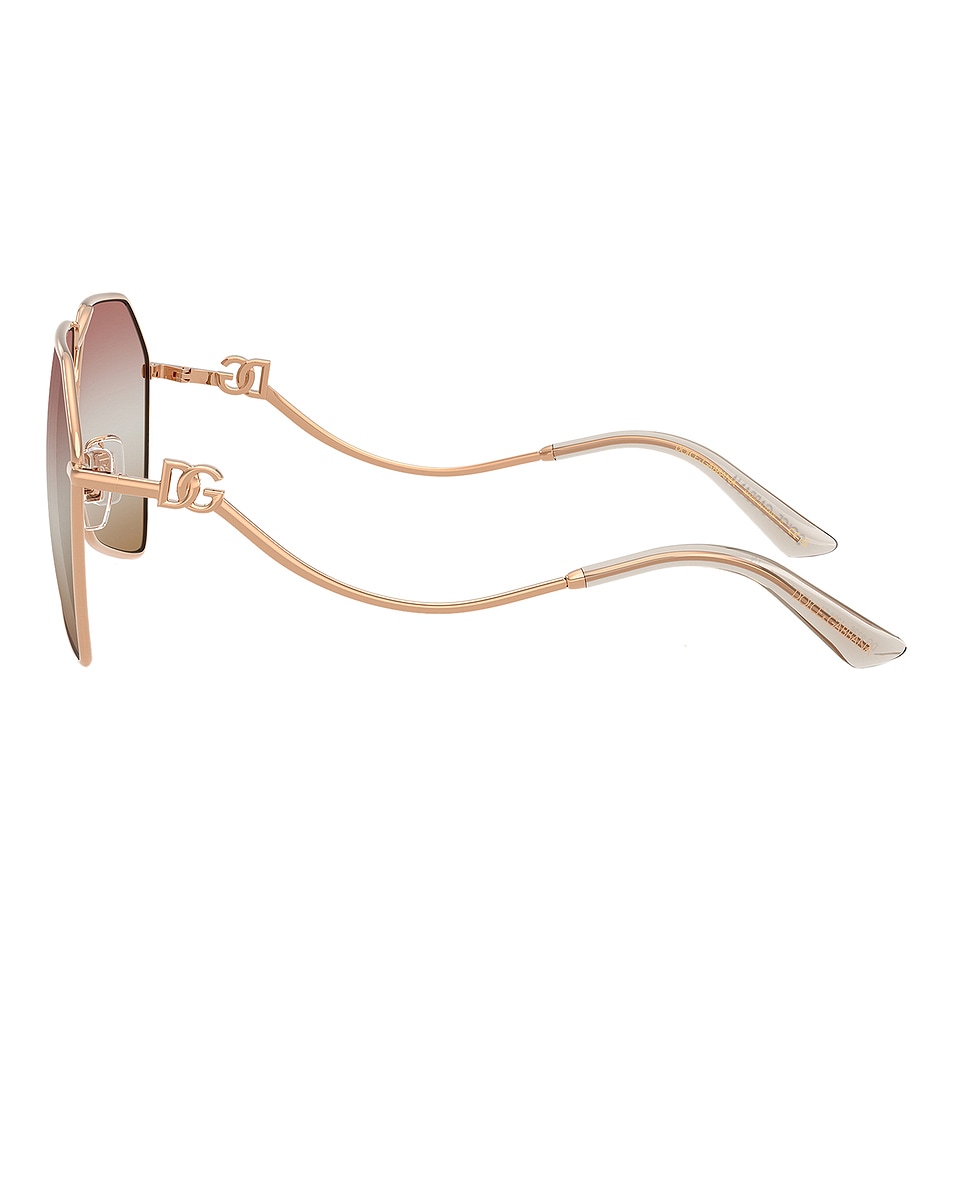 Dolce & Gabbana Geometric Sunglasses in Rose Gold & Gradient Pink | FWRD