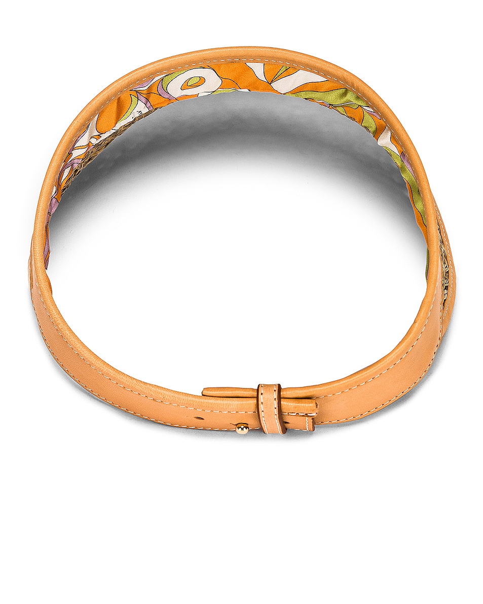 Emilio Pucci Bandierine Visor in Naturale & Arancio & Verde | FWRD