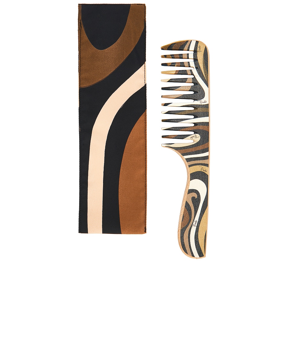 Emilio Pucci Hair Comb in Black & Gold | FWRD