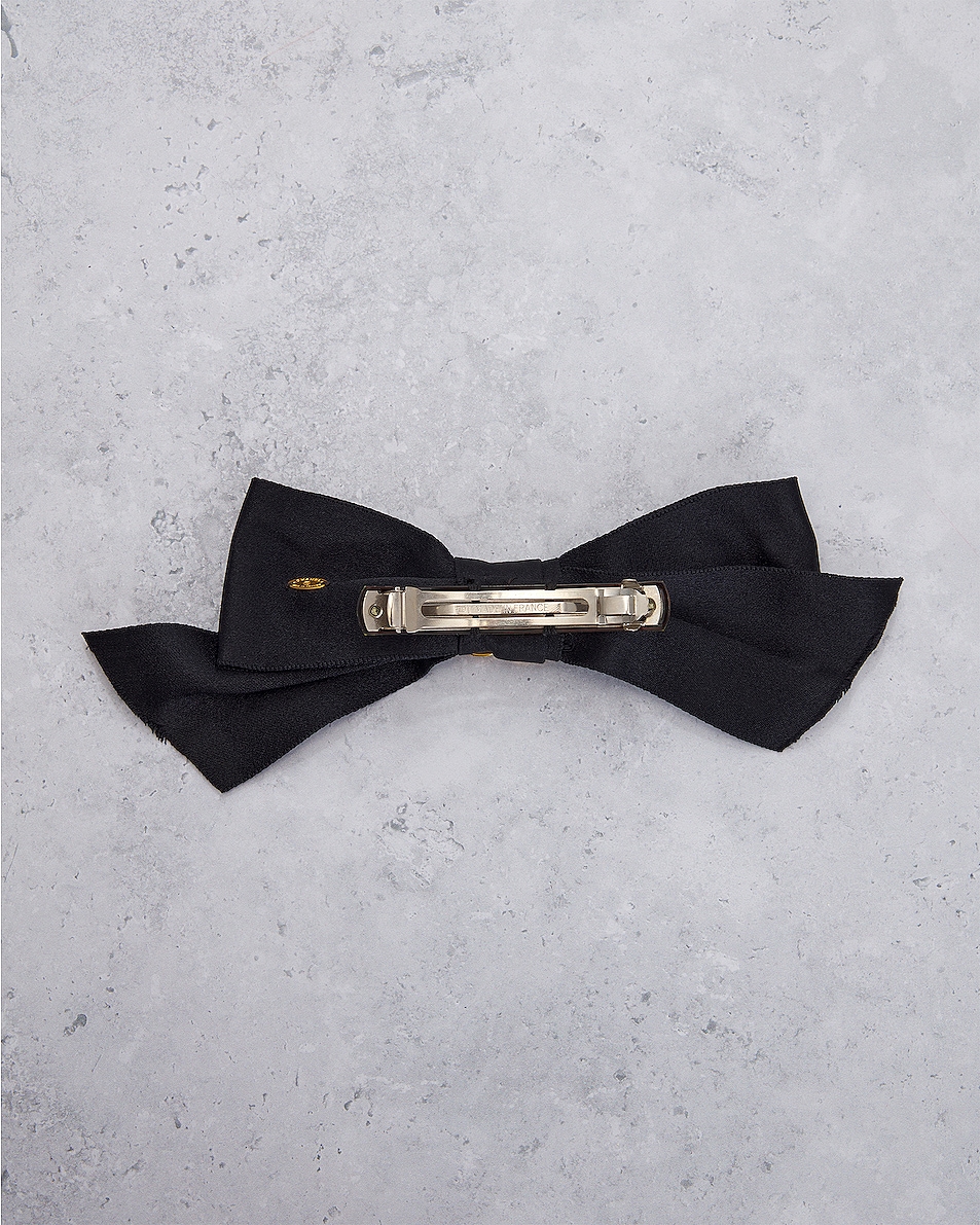 FWRD Renew Chanel Coco Barrette Ribbon Hair Accessory in Black | FWRD