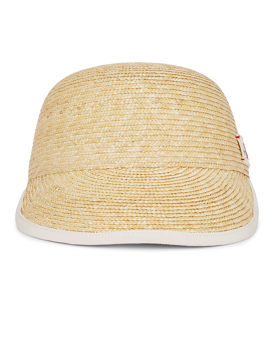 FWRD Renew Gucci Straw Baseball Hat in Beige | FWRD