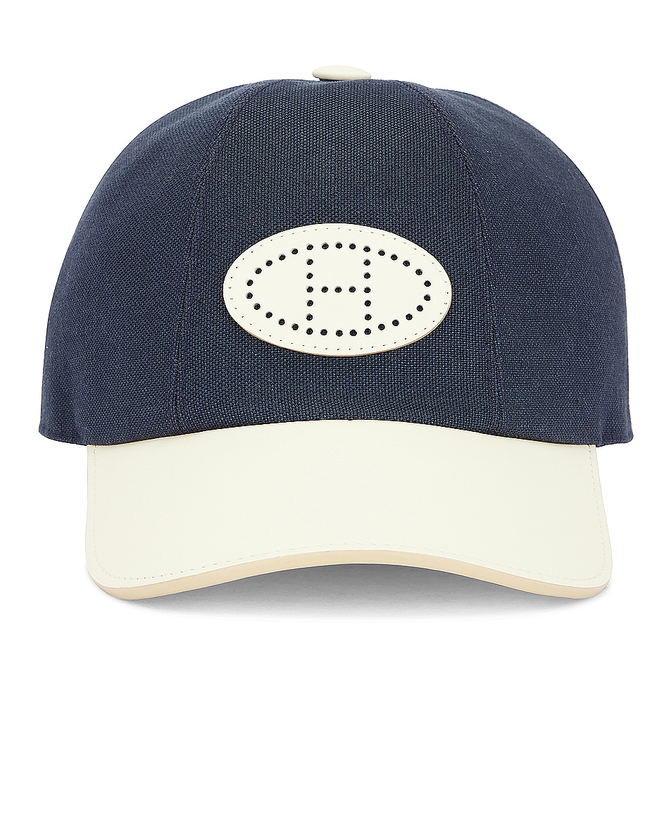 FWRD Renew Hermes Baseball Cap in Black & Ecru | FWRD