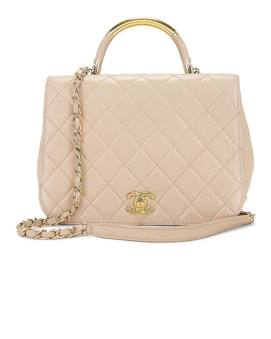 FWRD Renew Chanel 2017 Matelasse Carry Chic Flap Bag in Beige | FWRD