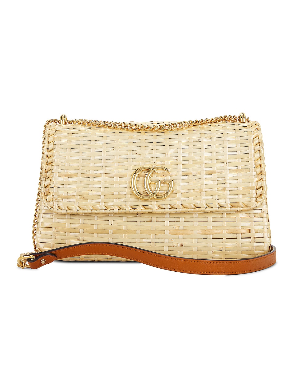FWRD Renew Gucci GG Wicker Shoulder Bag in Natural | FWRD