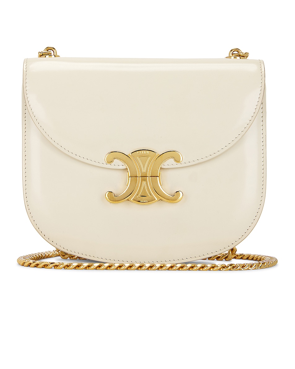 FWRD Renew Celine Chain Shoulder Bag in White | FWRD