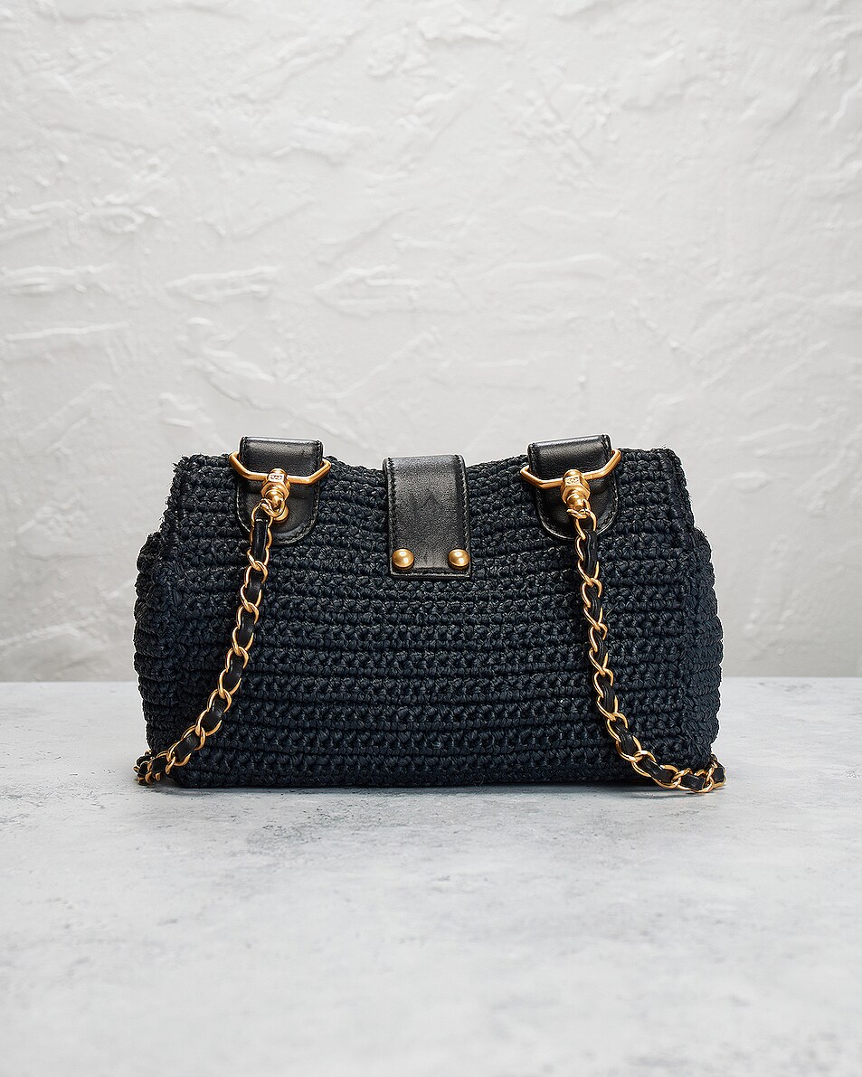 FWRD Renew Chanel Raffia Flap Bag in Blue | FWRD