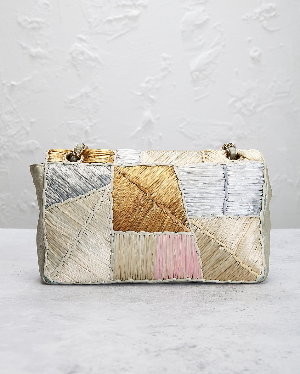 FWRD Renew Chanel Raffia Patchwork Flap Bag in Multi | FWRD