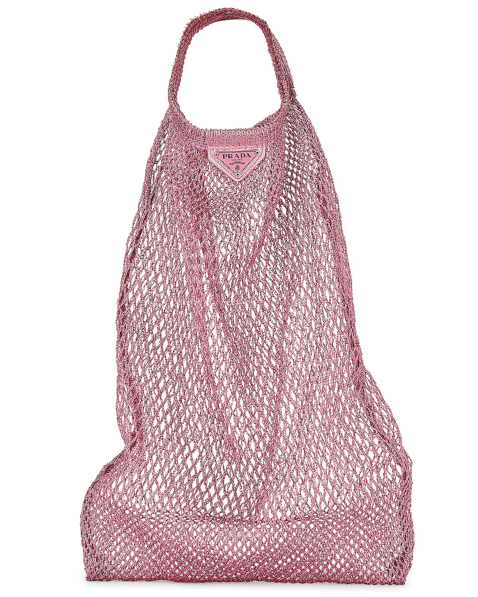 FWRD Renew Prada Mesh Hobo Bag in Pink | FWRD