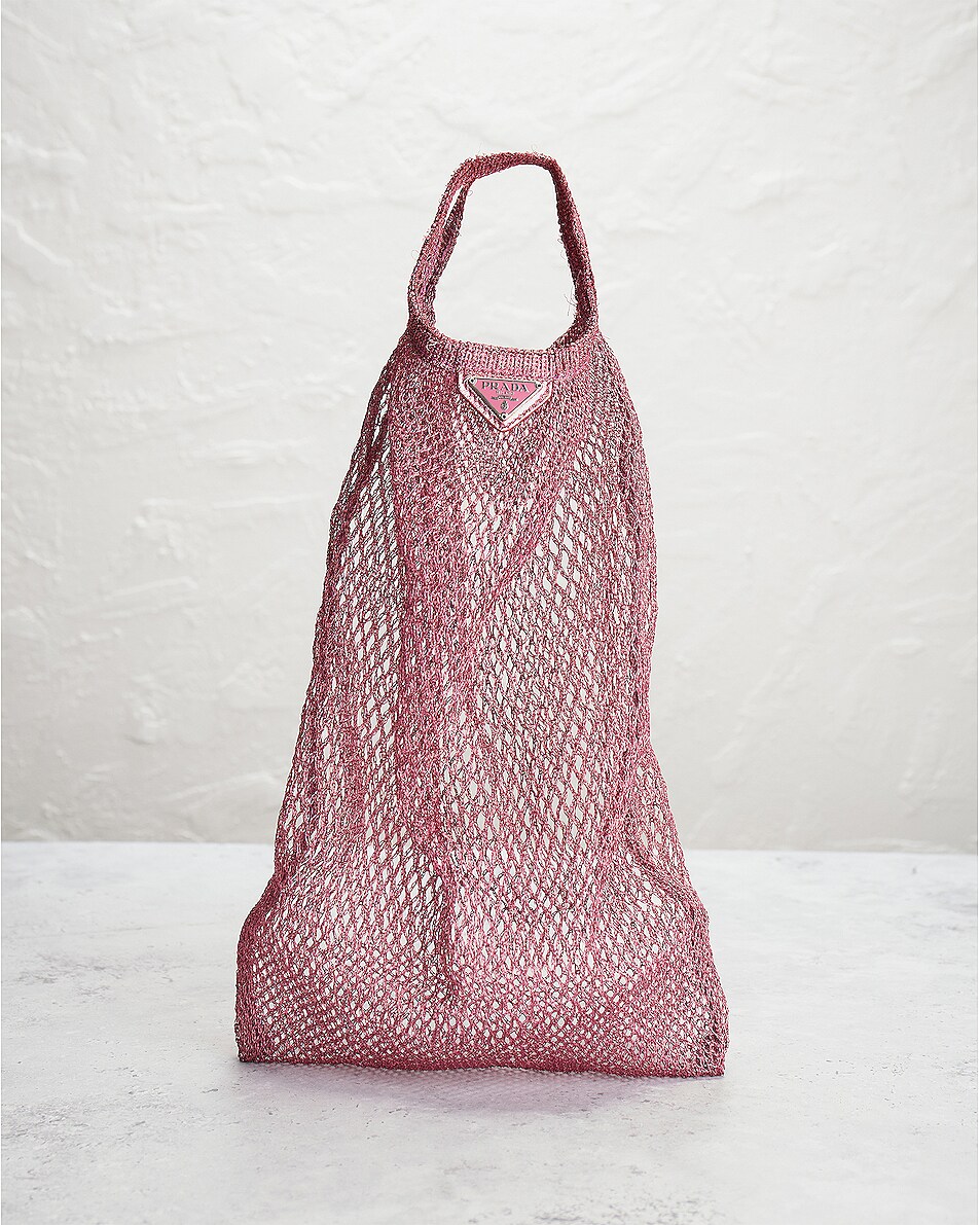 FWRD Renew Prada Mesh Hobo Bag in Pink | FWRD