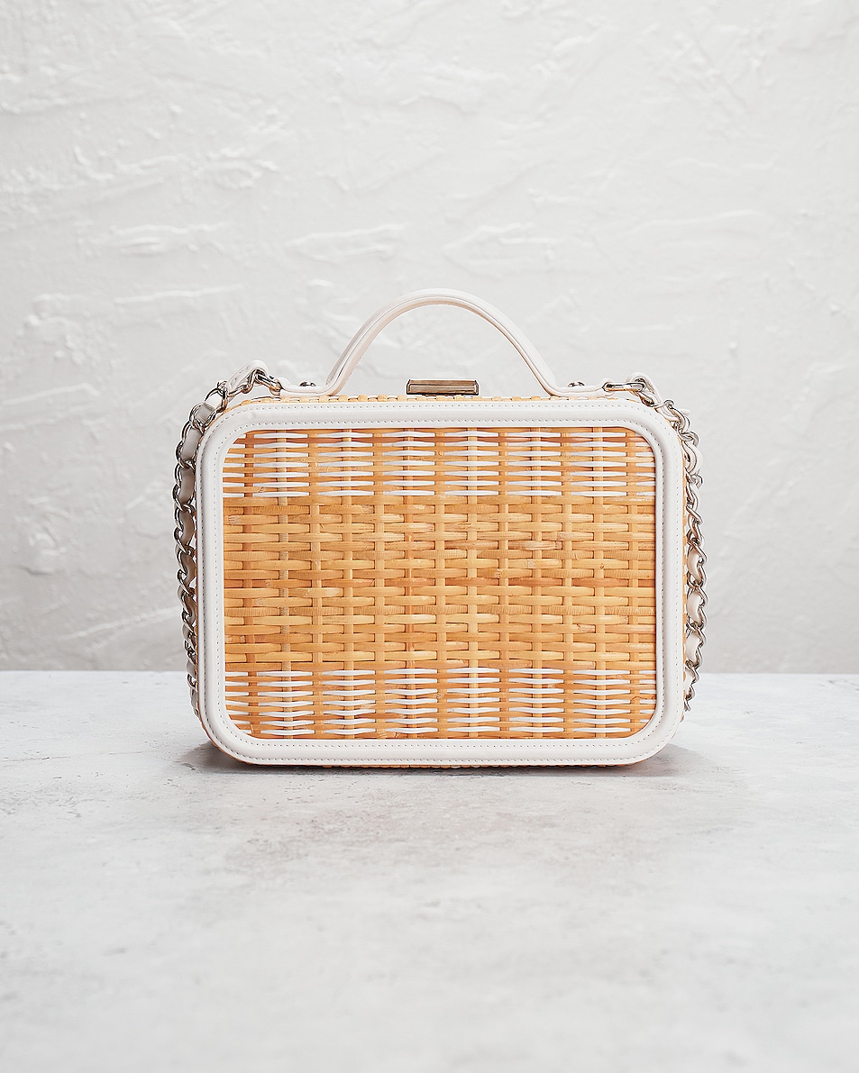 FWRD Renew Chanel Rattan Filigree Vanity Case in White | FWRD
