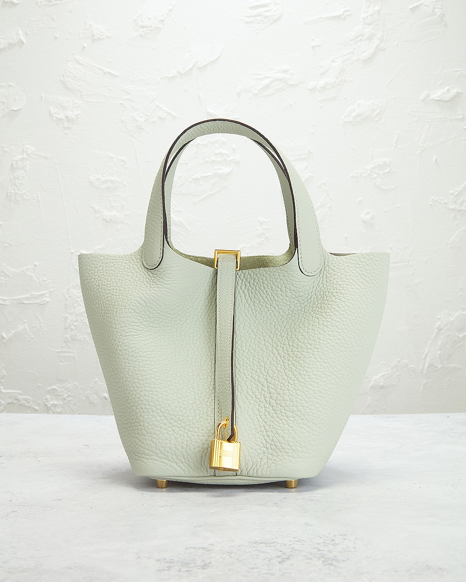 FWRD Renew Hermes Picotin 18 Clemence Handbag in Gris Neve | FWRD