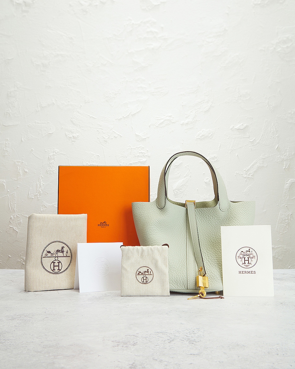 FWRD Renew Hermes Picotin 18 Clemence Handbag in Gris Neve | FWRD
