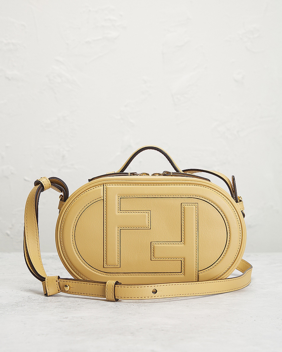 FWRD Renew Fendi O Lock Leather Camera Bag in Mustard | FWRD