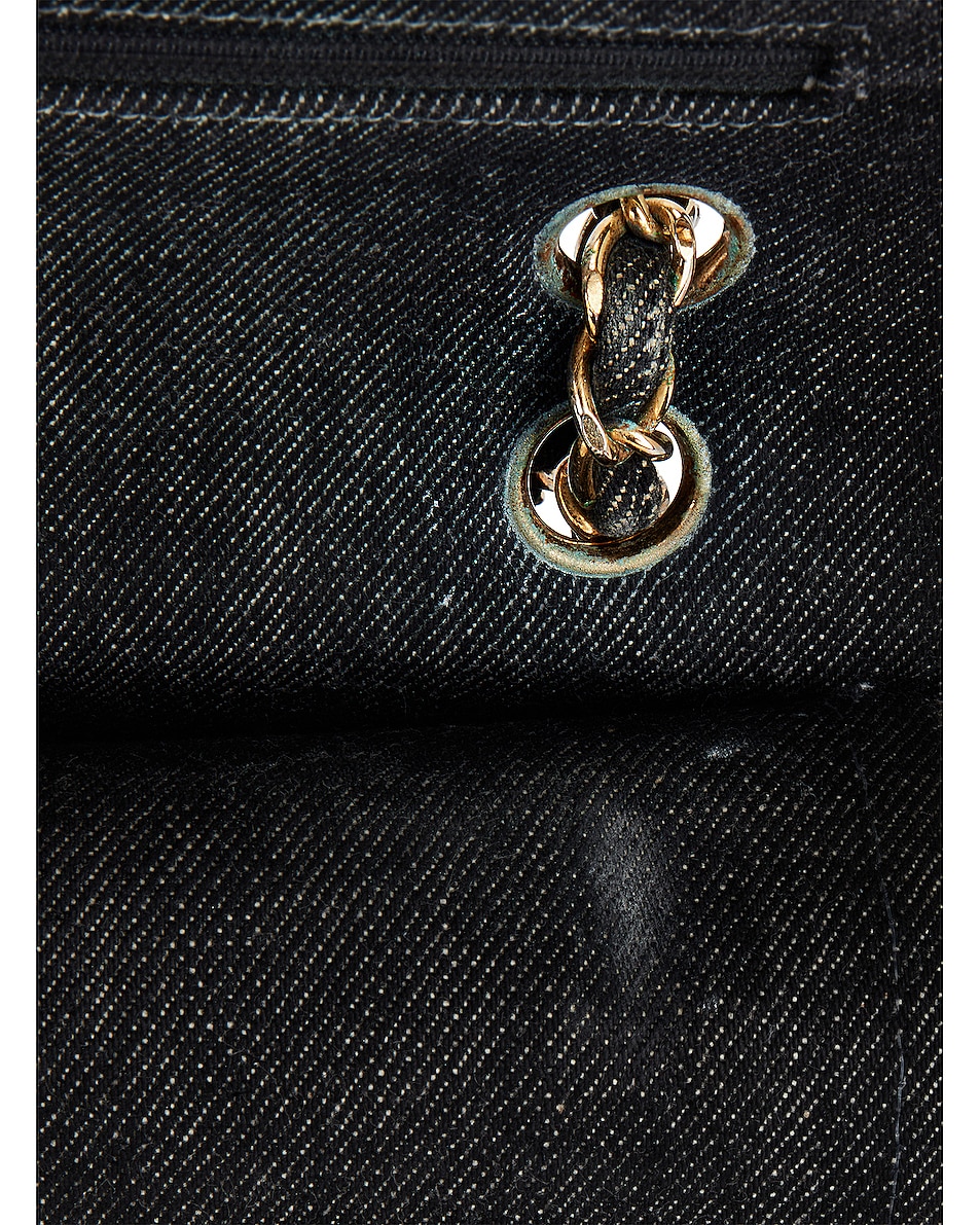 FWRD Renew Chanel Rare Denim Classic Medium Double Flap Bag in Black | FWRD