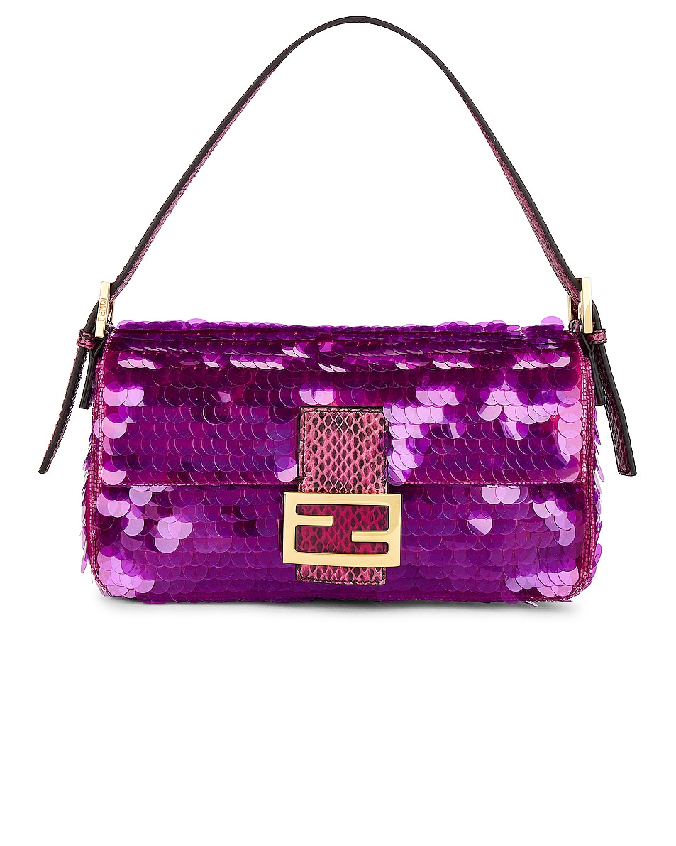 FWRD Renew Fendi Sequin Paillette Snakeskin Medium Baguette Bag in ...