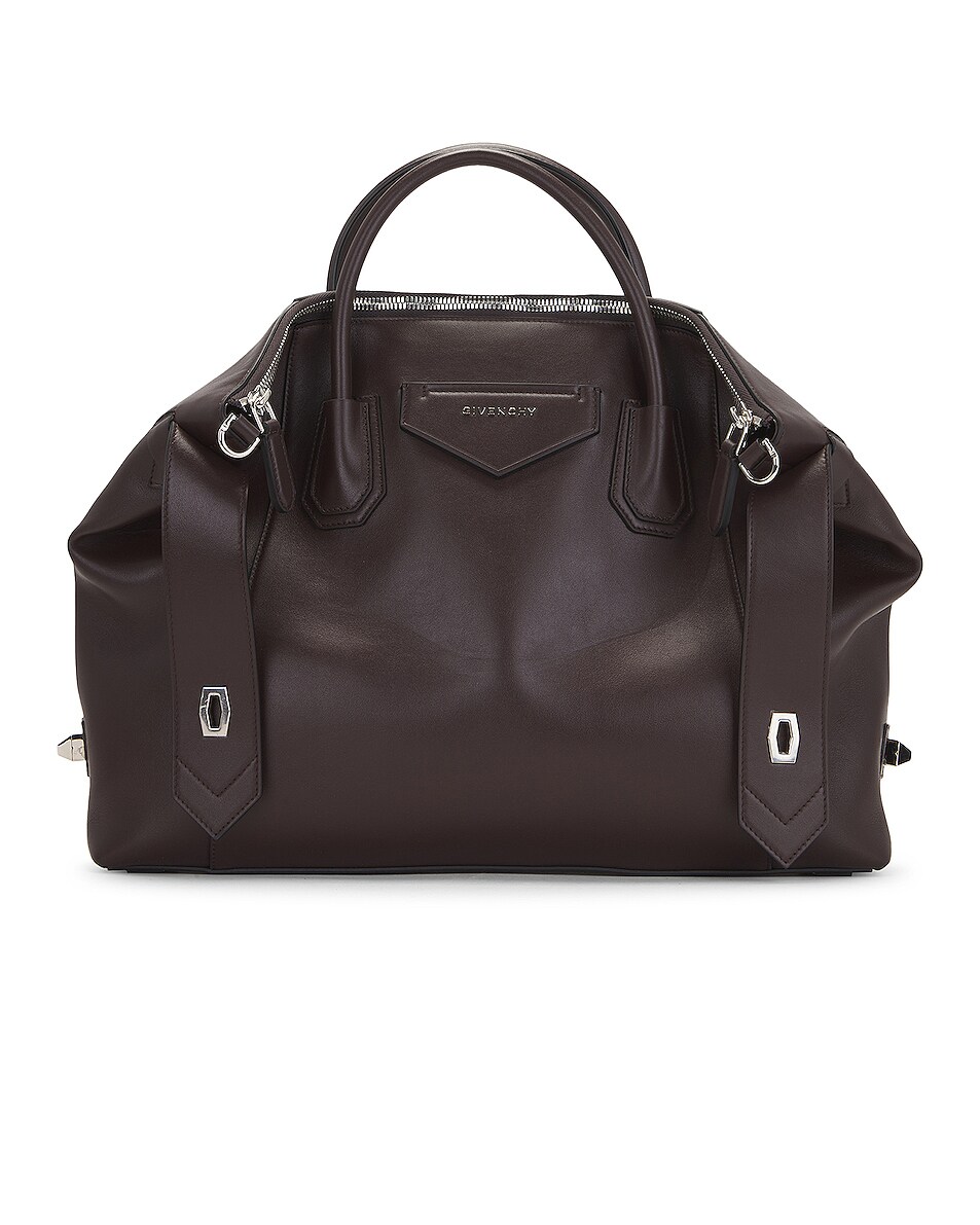 FWRD Renew Givenchy Medium Antigona Soft Bag in Chocolate | FWRD
