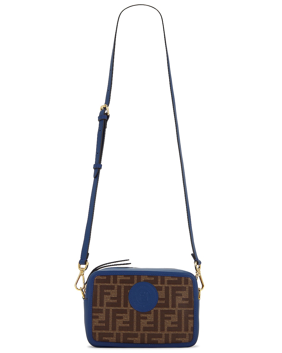 FWRD Renew Fendi Zucca Camera Bag in Brown & Blue | FWRD