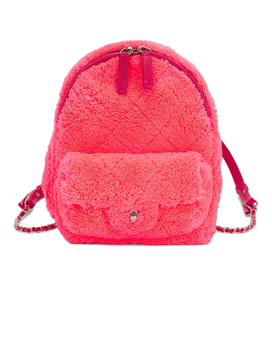 FWRD Renew Chanel Terrycloth Mini Coco Beach Backpack in Pink | FWRD