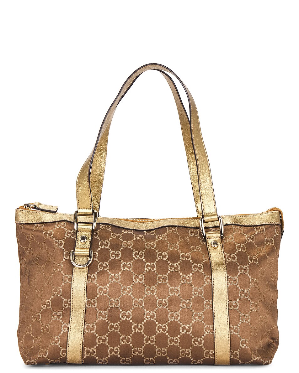 FWRD Renew Gucci Abbey Tote Bag in Beige | FWRD