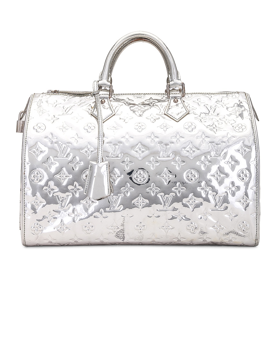 FWRD Renew Louis Vuitton 2008 Speedy 35 Monogram Mirror Bag in Silver ...