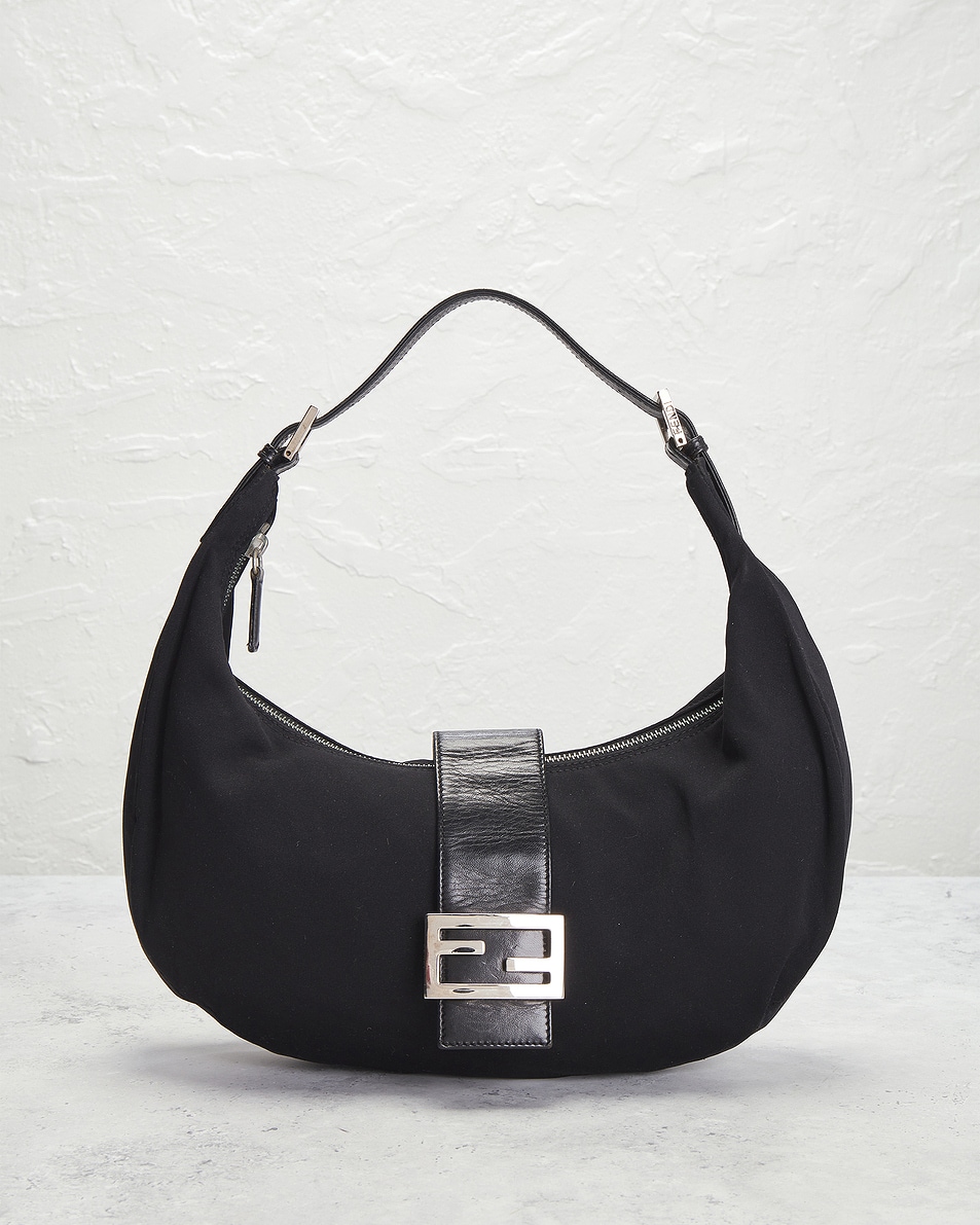 FWRD Renew Fendi Half Moon Hobo Bag in Black | FWRD