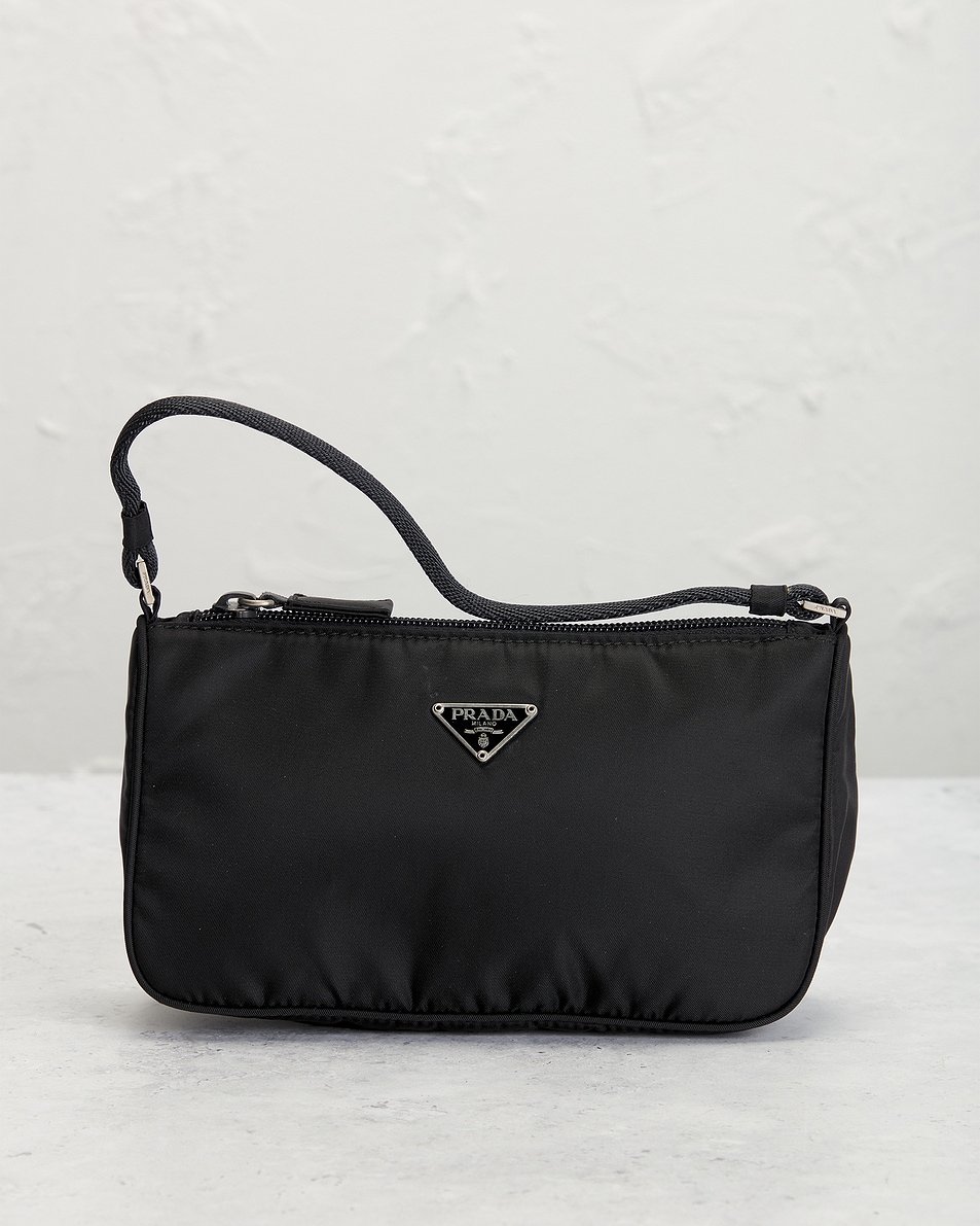 FWRD Renew Prada Tessuto Shoulder Bag in Black | FWRD