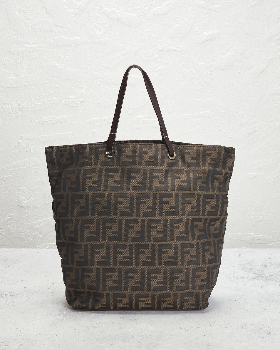 FWRD Renew Fendi Zucca Tote Bag in Brown | FWRD