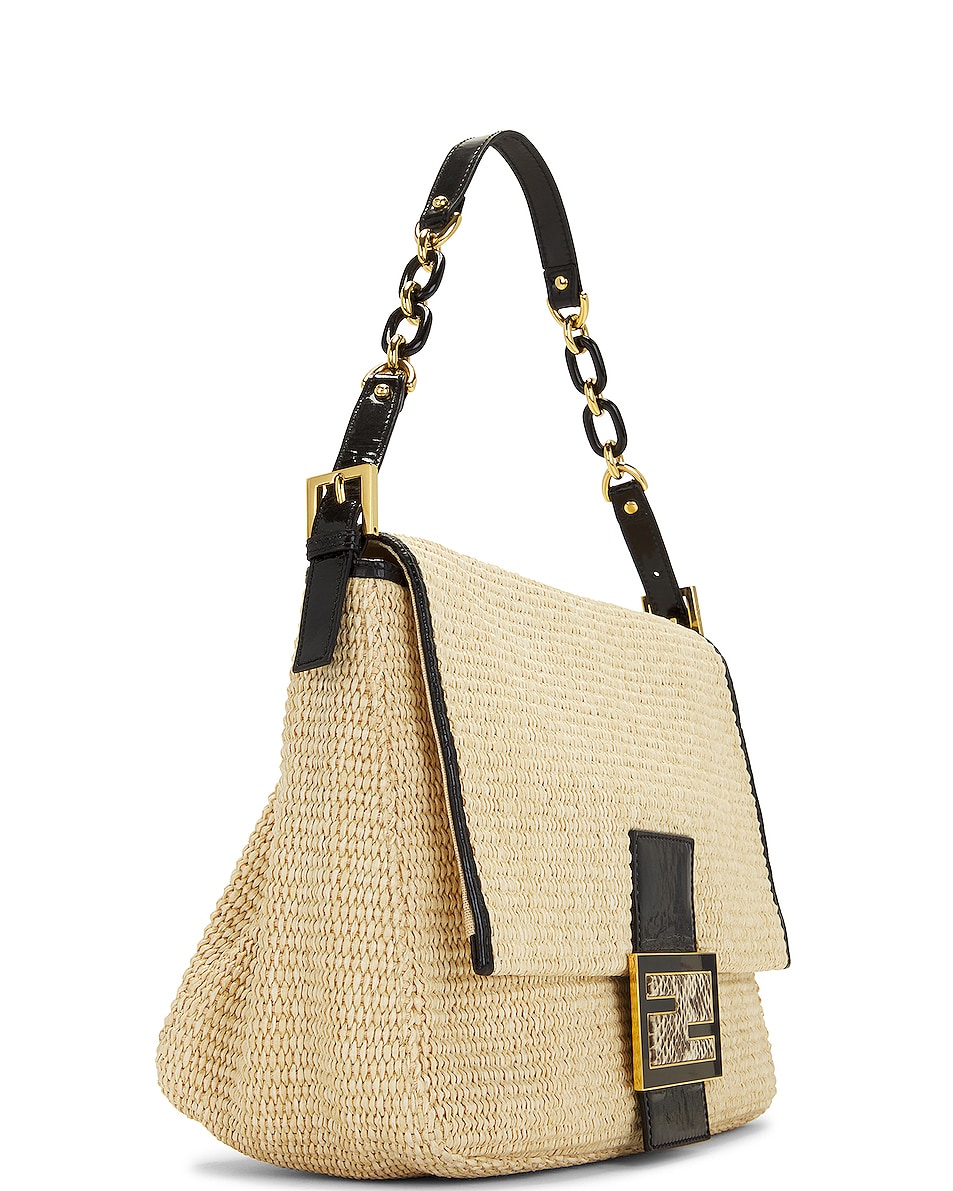 FWRD Renew Fendi Raffia Mama Shoulder Bag in Cream | FWRD