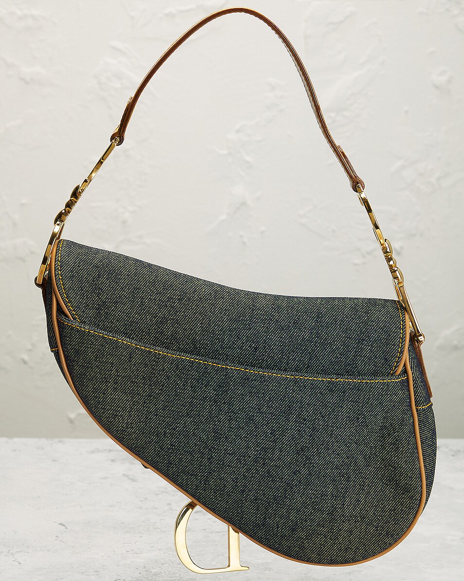 FWRD Renew Dior Saddle Bag in Denim | FWRD