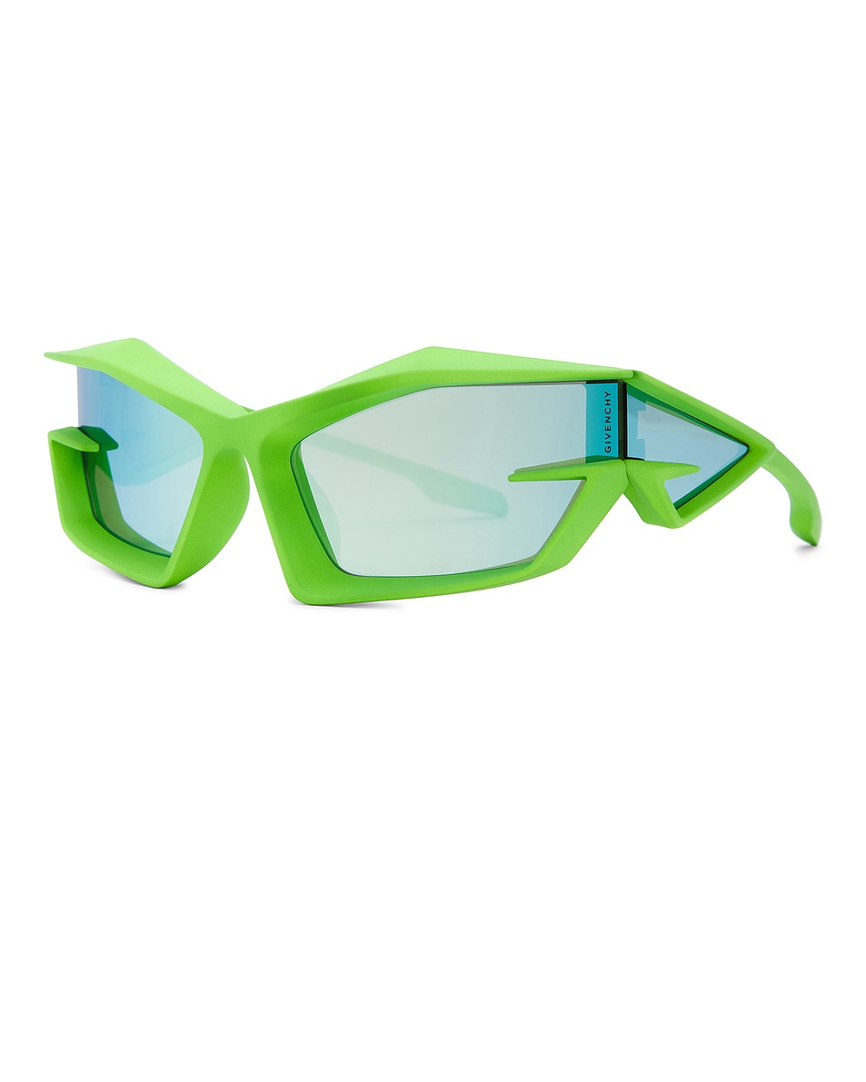 Givenchy Giv Cut Sunglasses in Matte Light Green & Smoke Mirror | FWRD