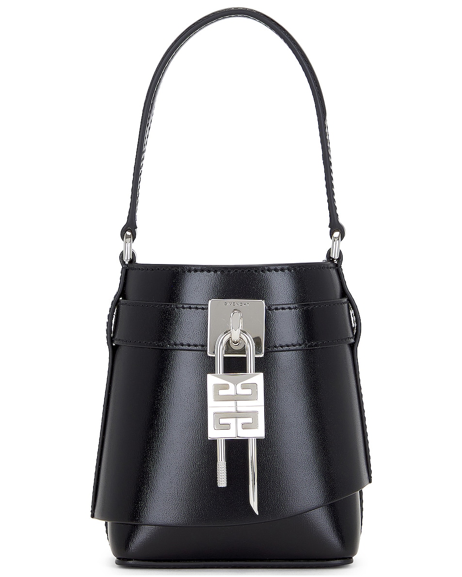 Givenchy Micro Shark Lock Bucket Bag in Black | FWRD