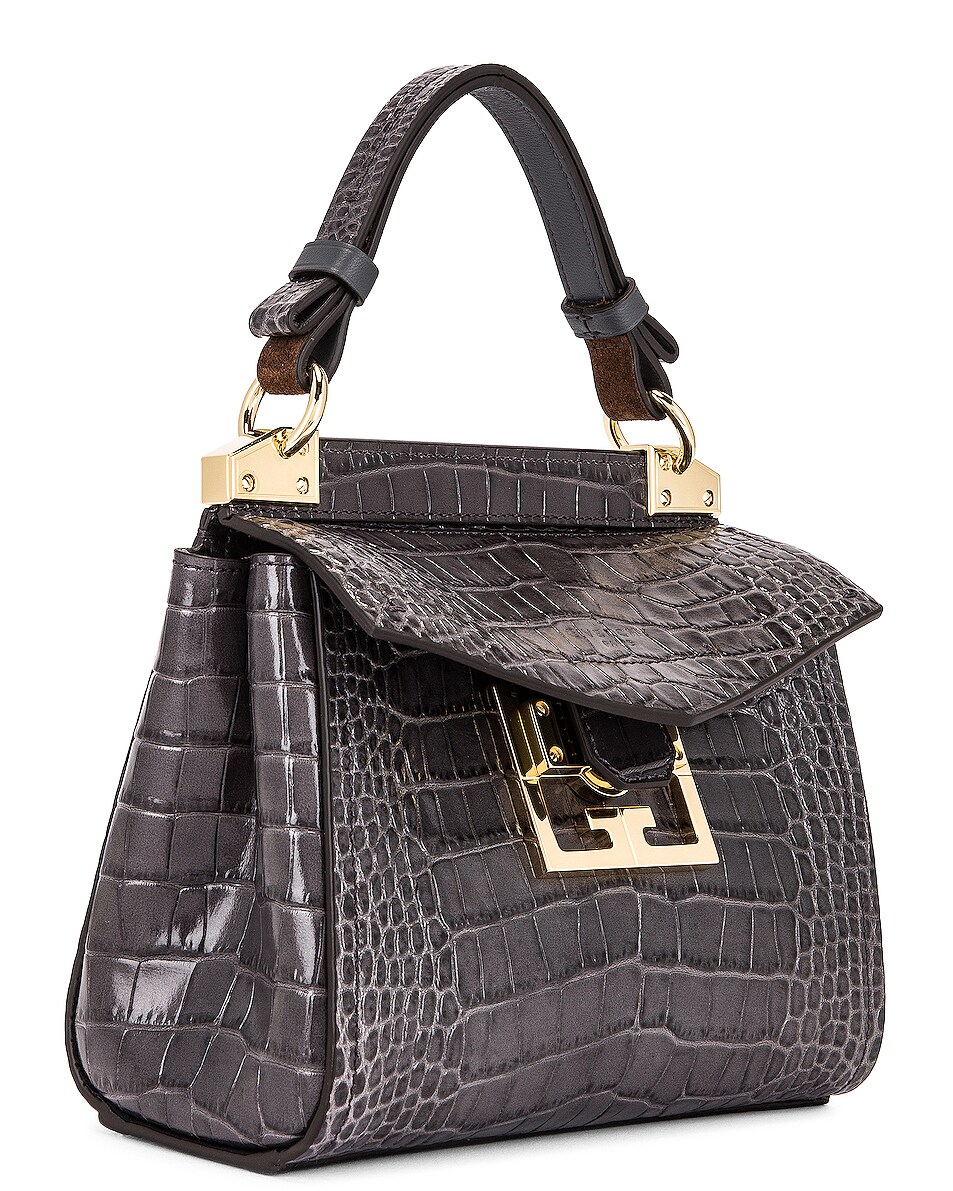 Givenchy Mini Mystic Embossed Croc Bag in Storm Grey | FWRD