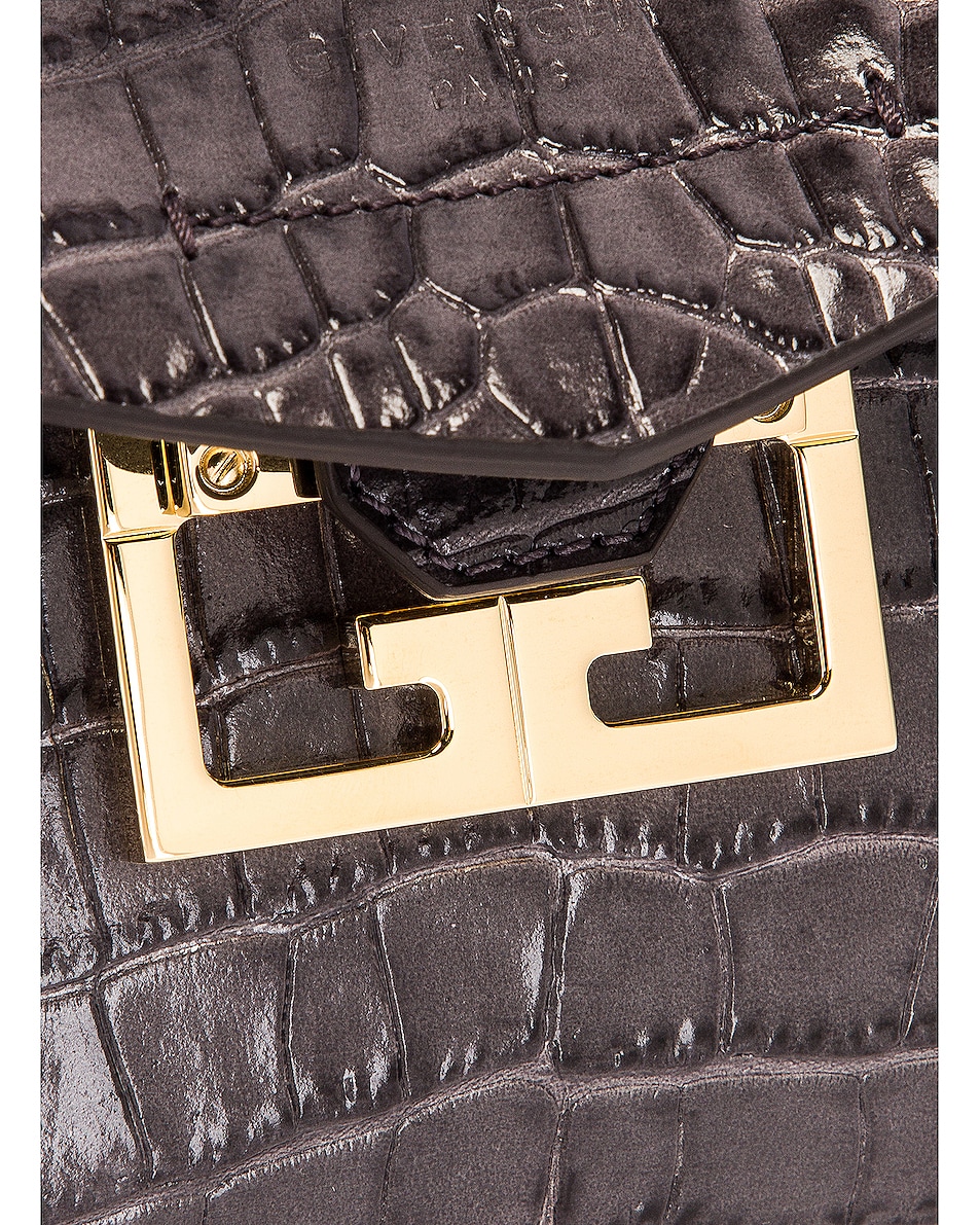 Givenchy Mini Mystic Embossed Croc Bag in Storm Grey | FWRD