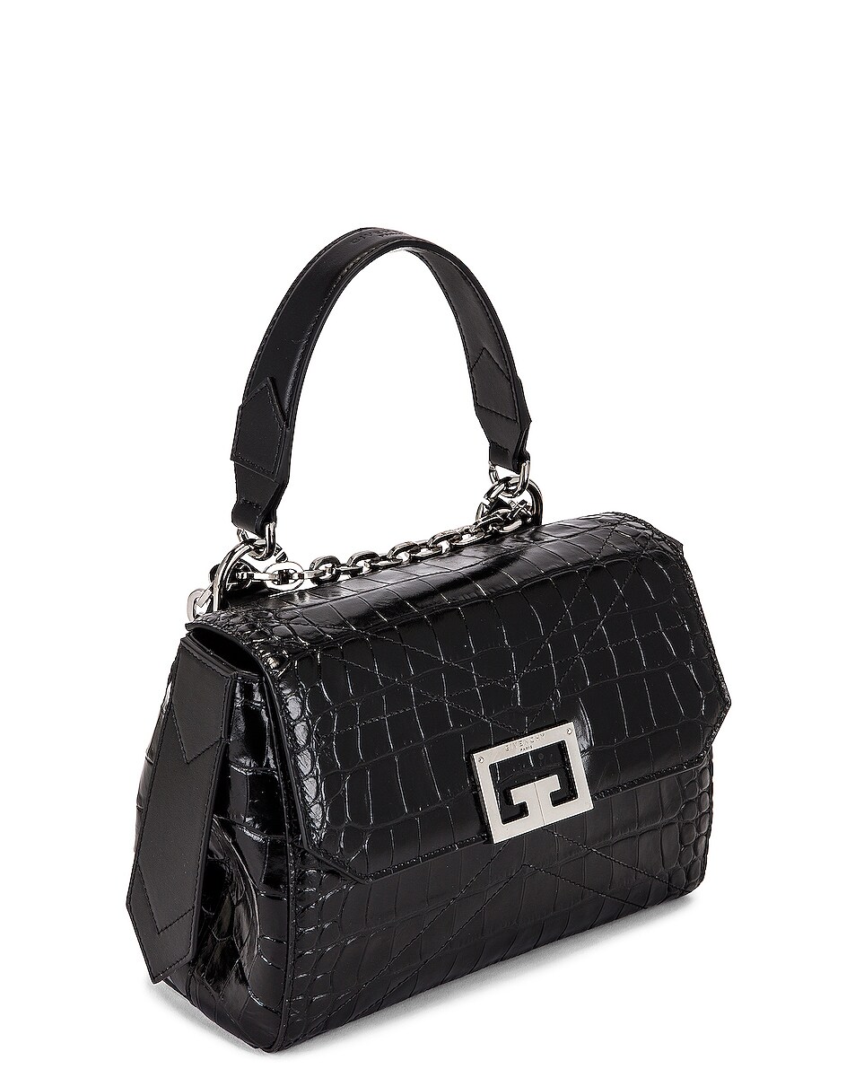 Givenchy Small Embossed Croc ID Flap Bag in Black | FWRD