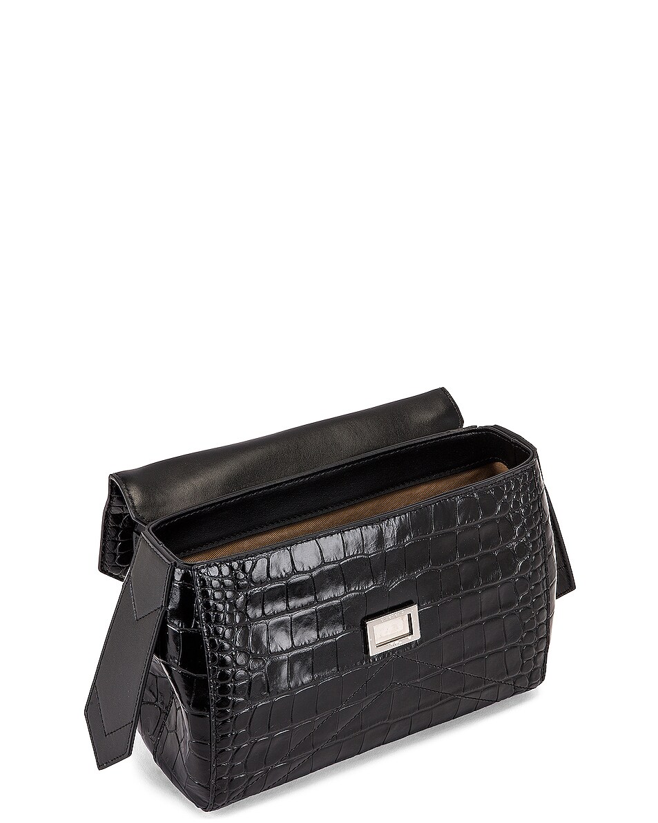 Givenchy Small Embossed Croc ID Flap Bag in Black | FWRD