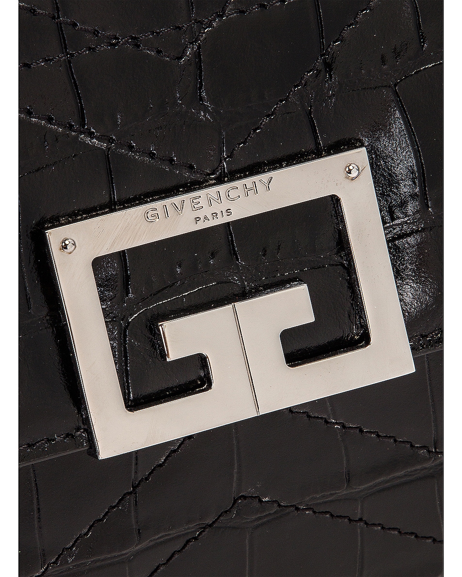 Givenchy Small Embossed Croc ID Flap Bag in Black | FWRD