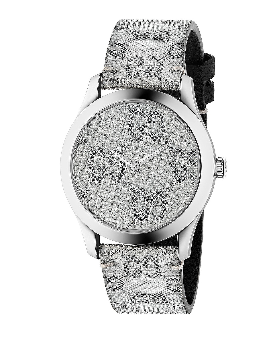 Gucci 38MM G-Timeless Holographic Watch in White & Black | FWRD