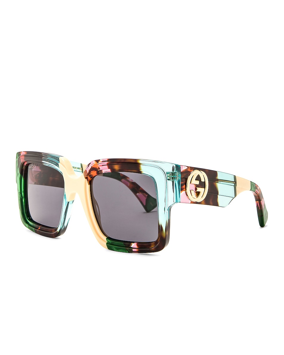 Gucci Square Sunglasses in Watermelon Havana | FWRD