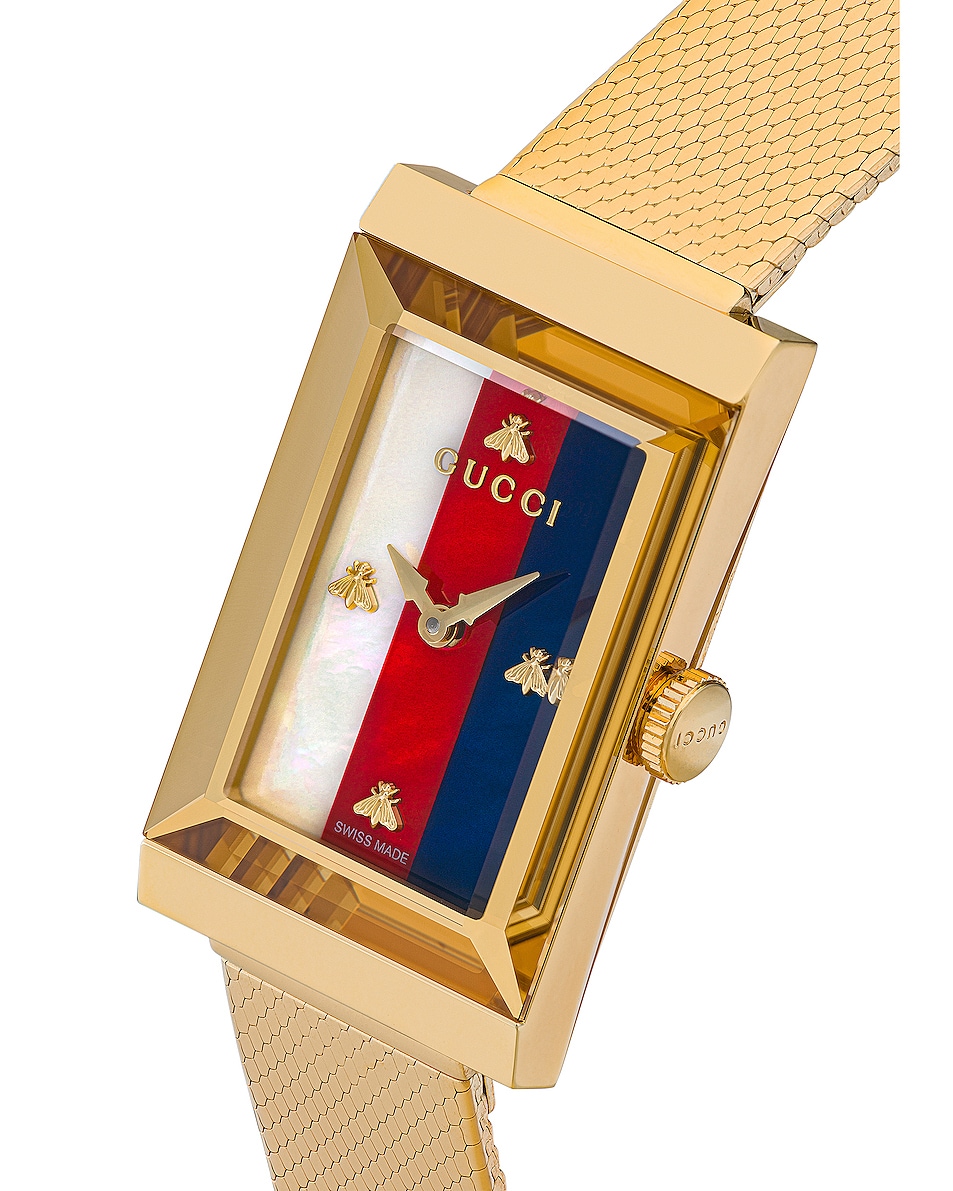 Gucci Mesh Bracelet Watch in Gold in Yellow Gold | FWRD