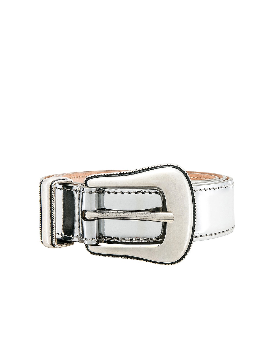 IRO Dorsy Mirror Belt in Silver Mirror | FWRD