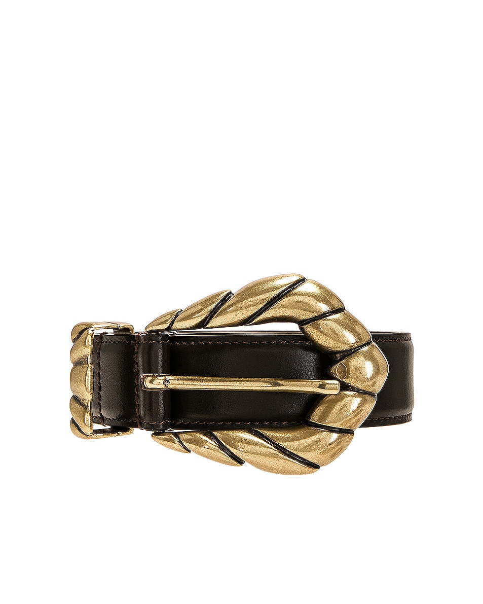 IRO Embella Gold Belt in Cocoa | FWRD