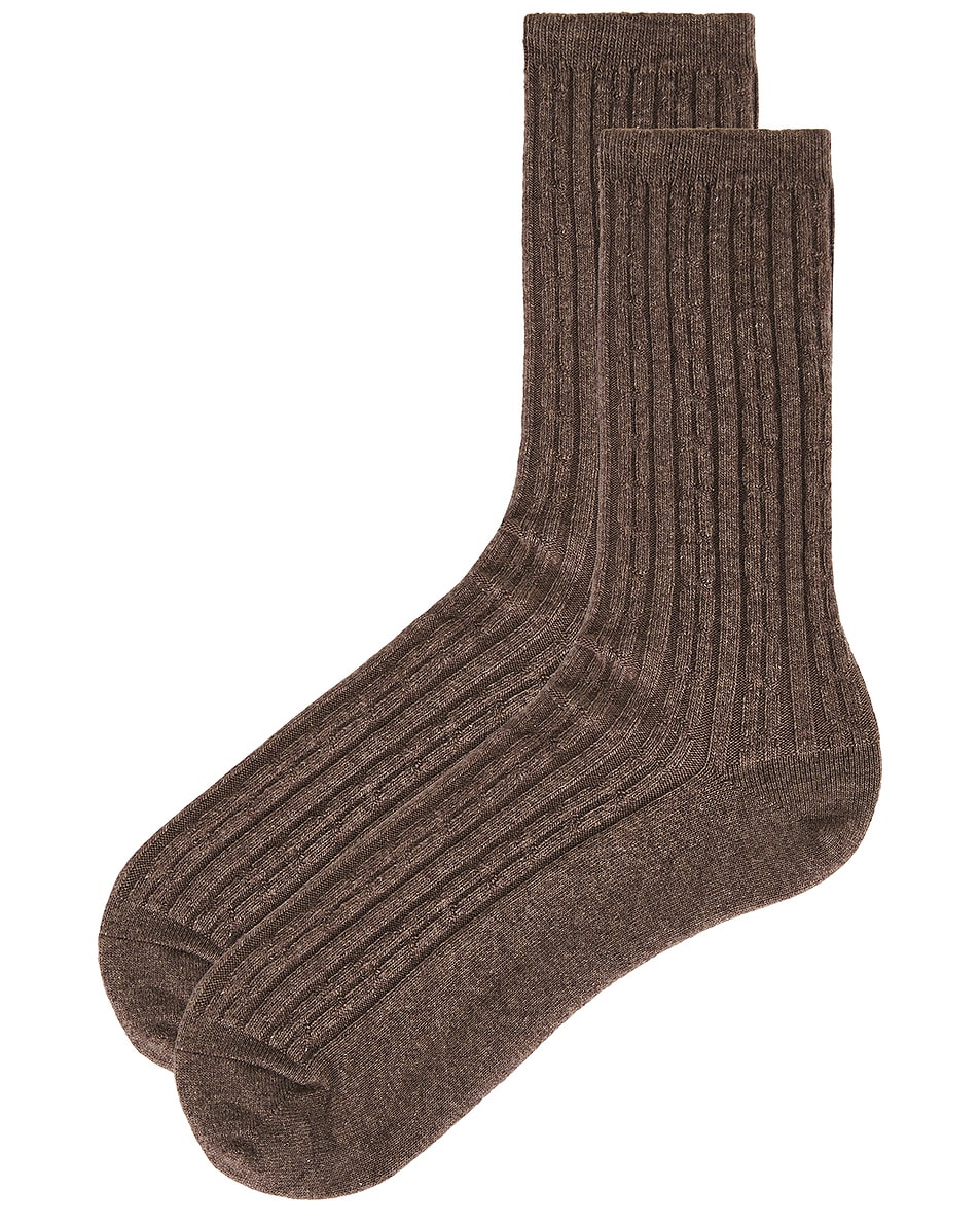 Jenni Kayne Cable Socks in Ash Heather | FWRD