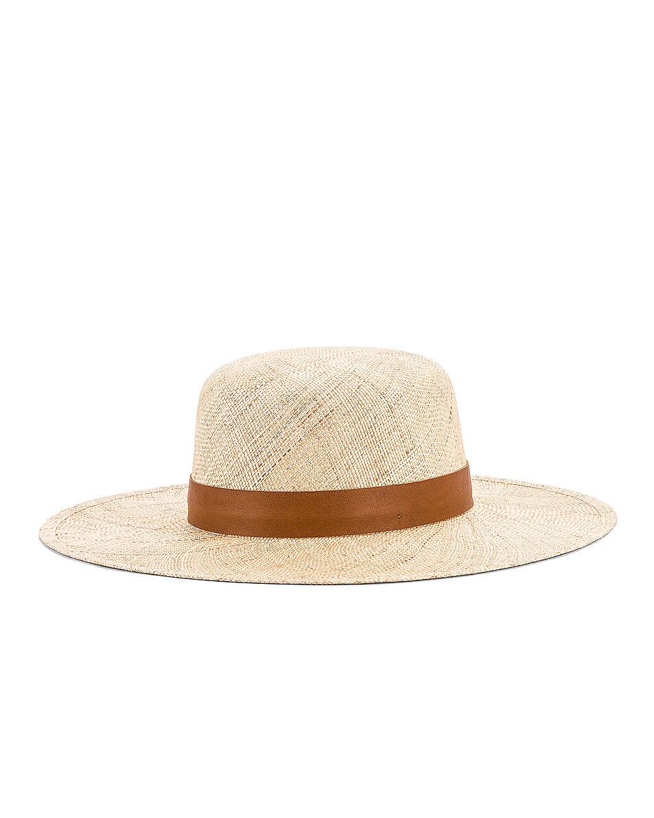 Janessa Leone Kerry Boater Hat in Straw in Natural | FWRD