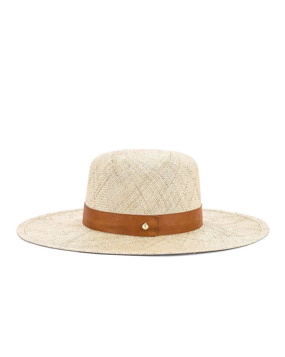 Janessa Leone Kerry Boater Hat in Straw in Natural | FWRD
