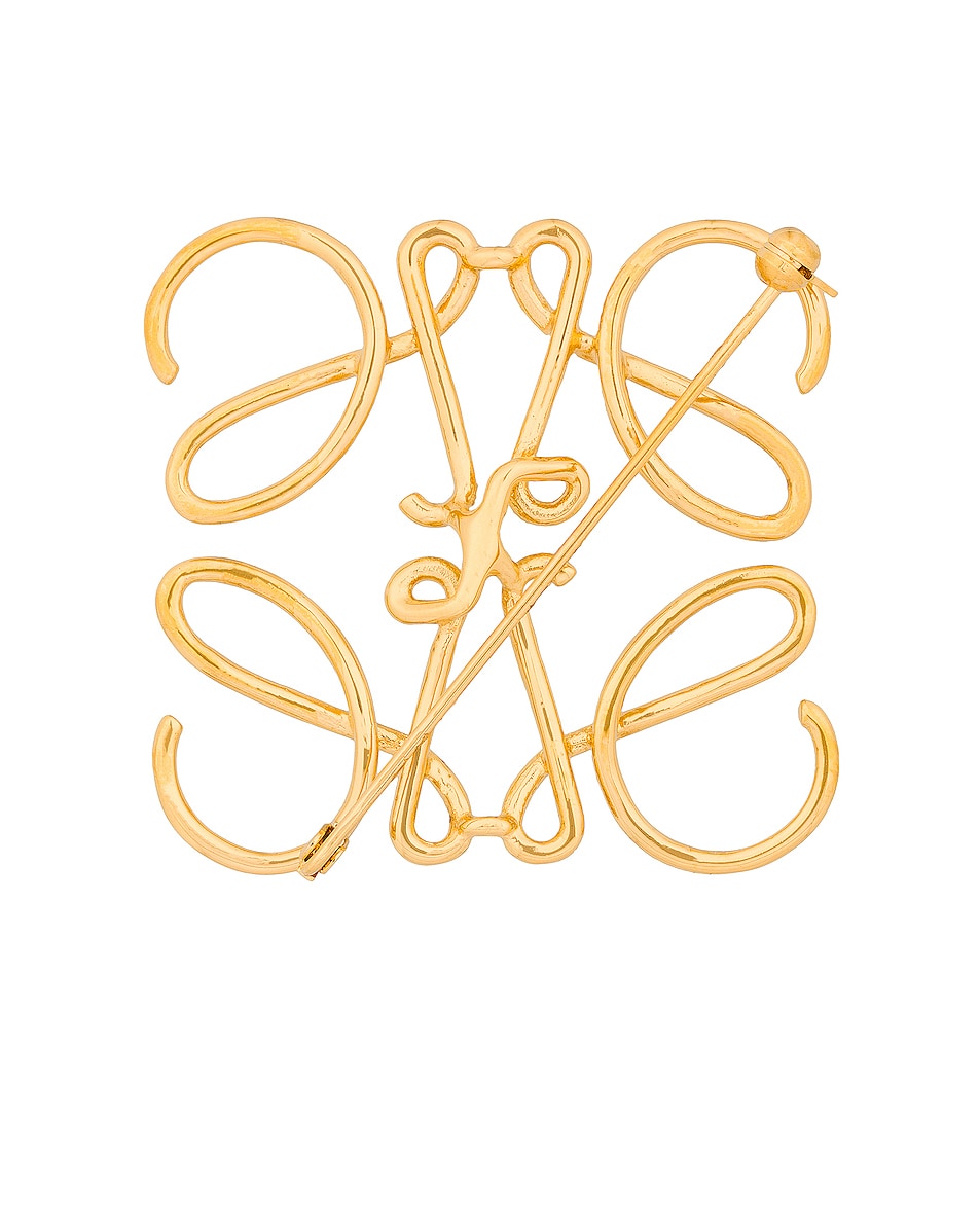 Loewe Anagram Brooch in Gold | FWRD