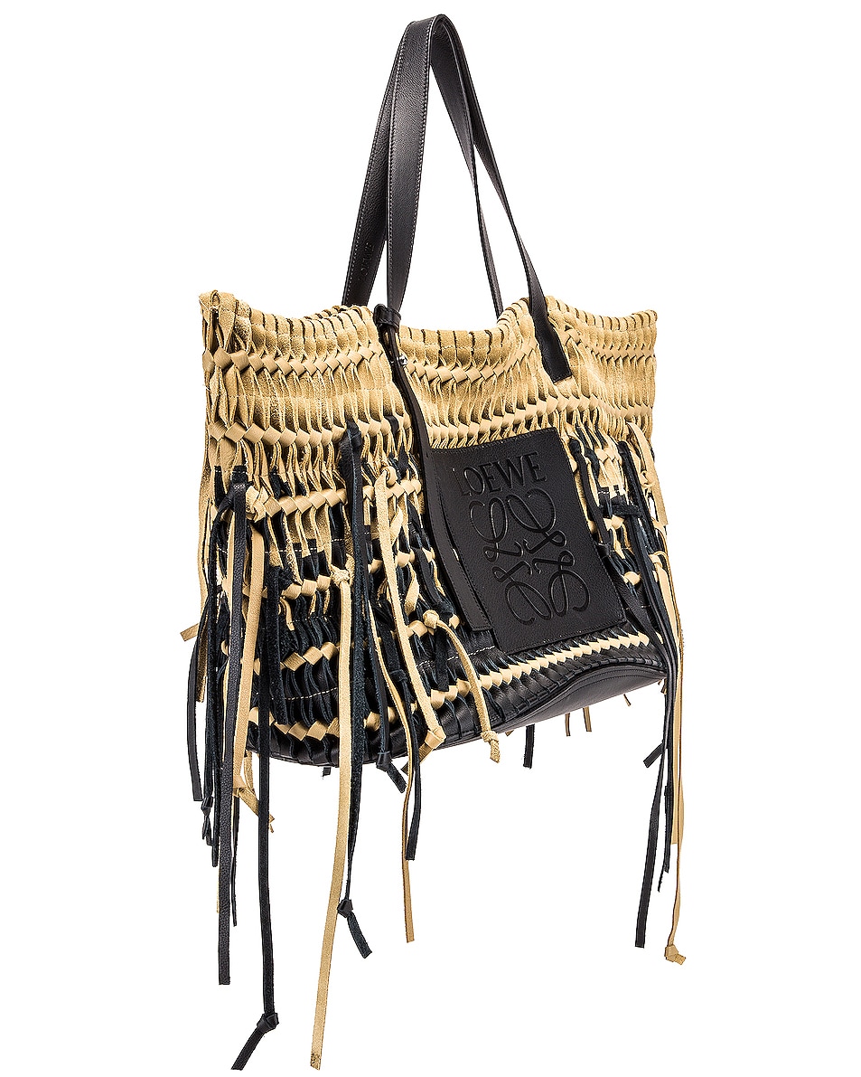 Loewe Woven Tote Bag in Gold & Black | FWRD