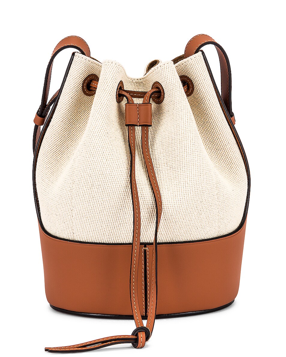 Loewe Balloon Small Bag in Ecru & Tan | FWRD