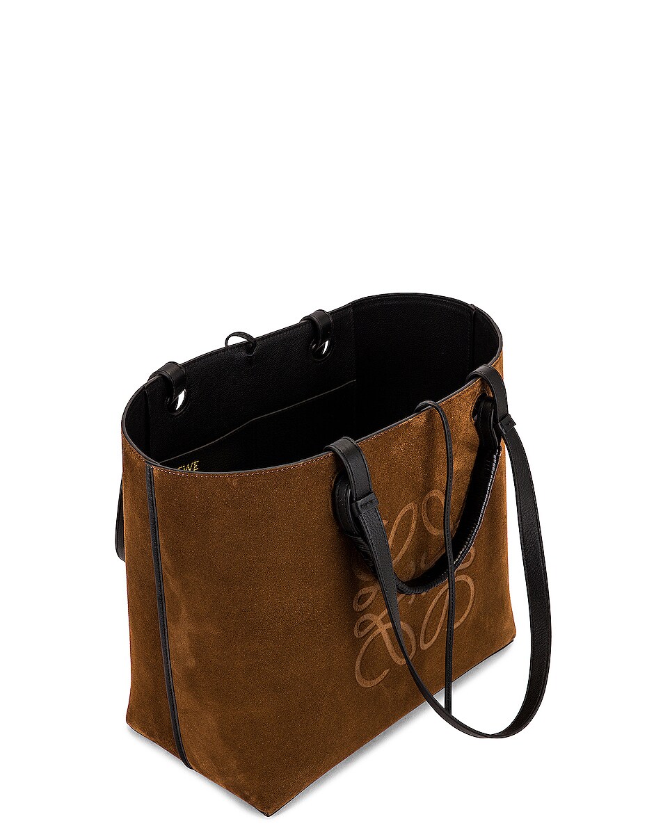 Loewe Anagram Suede Tote Bag in Cacao | FWRD