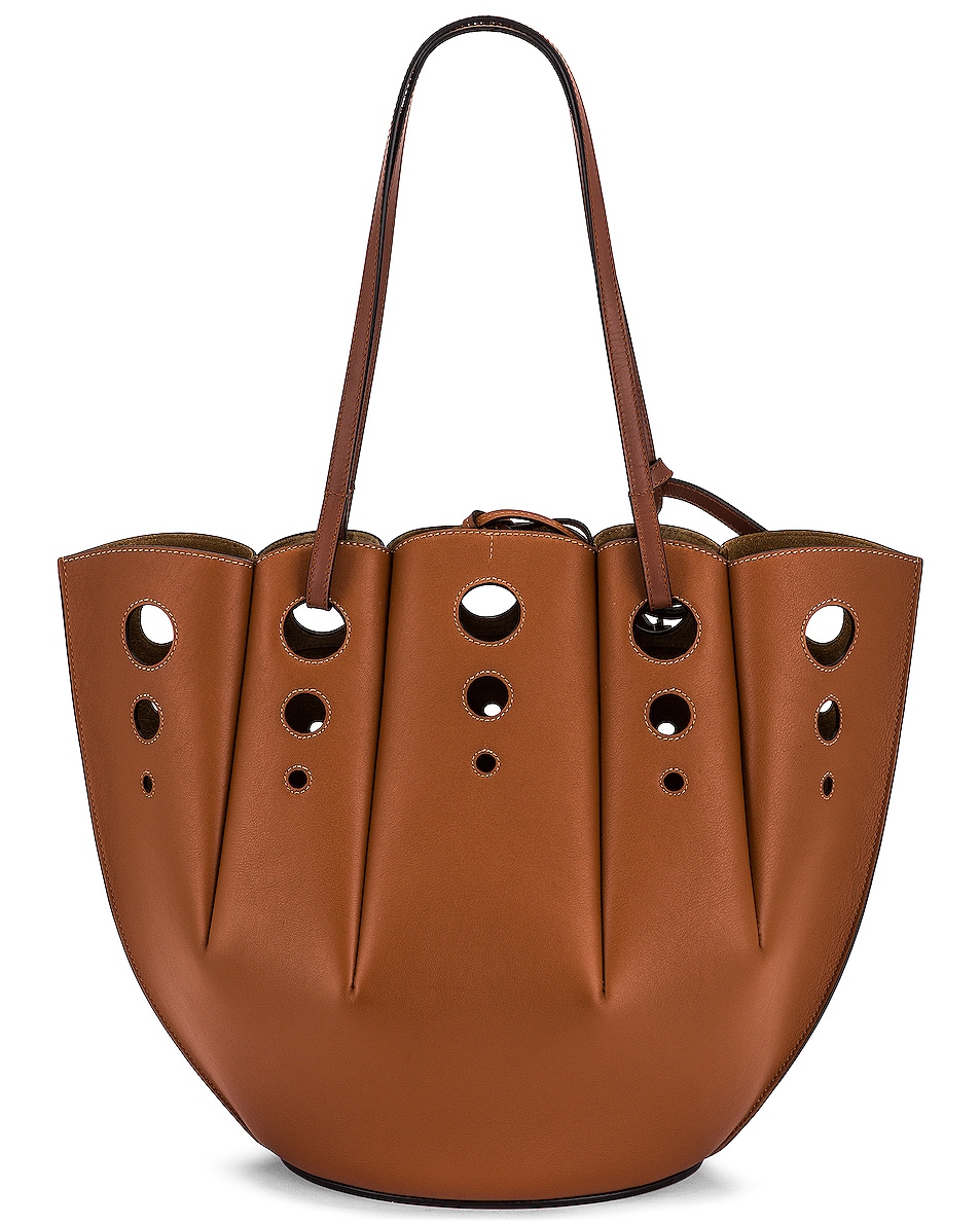 Loewe Shell Tote Perforated Bag in Tan | FWRD